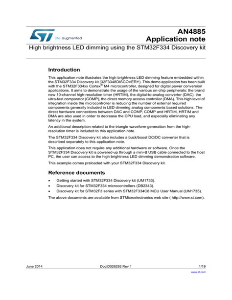 Stm32f334 Led Dimming Application Note And Discovery Kit