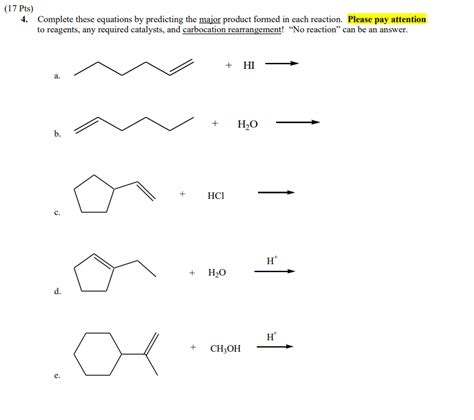 Solved Complete These Equations By Predicting The Major Chegg Com
