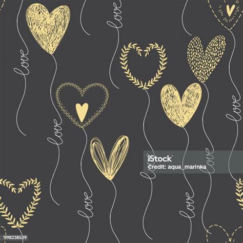 손으로 그린 마음 풍선 로맨틱 한 배경 원활한 벡터 패턴 발렌타인 데이 결혼식 및 기타 낭만적 인 이벤트에 대한 디자인에 사용할