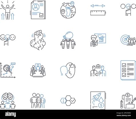 Conversion Rates Line Icons Collection Optimization Metrics Analytics Traffic Sales Funnel