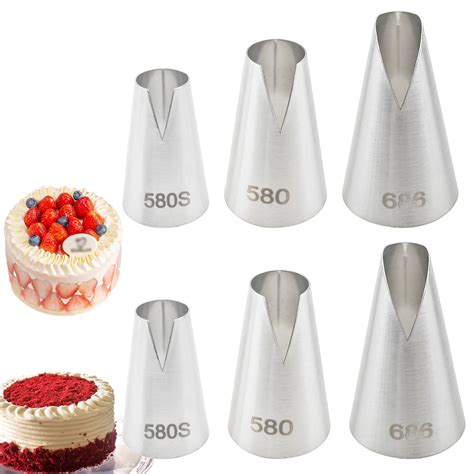 6 Pack Russian Piping Tips Set V Shaped Wave Nozzles