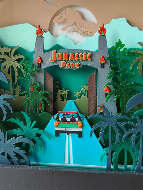 Jurassic Park Shadow Box By Thecraftymaker Download Free Stl Model