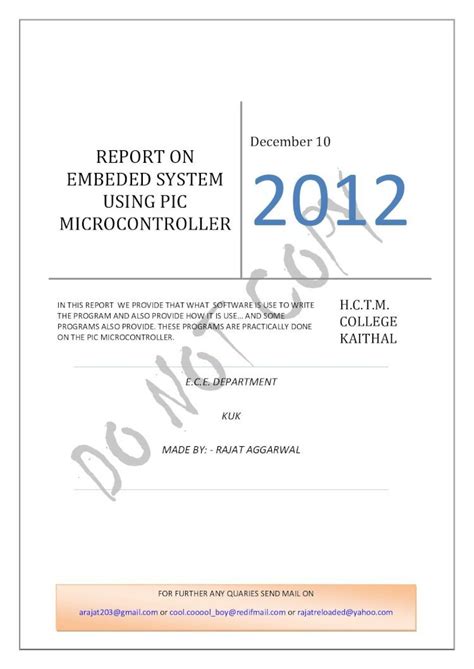 Pdf Report On Embeded System Using Pic Microcontroller Report4vr