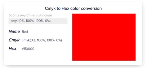 CMYK To HEX Html Colors Color Picker