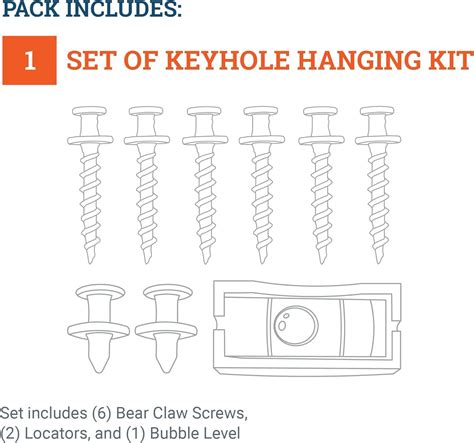 Picture Hang Solutions Keyhole Mounting Tool Set Includes Bear Claw Screws Locators And
