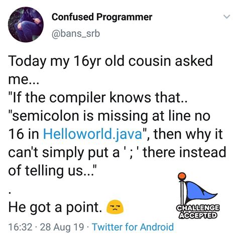 Sakthivel A R On Linkedin Java Programming Compiler Semicolon