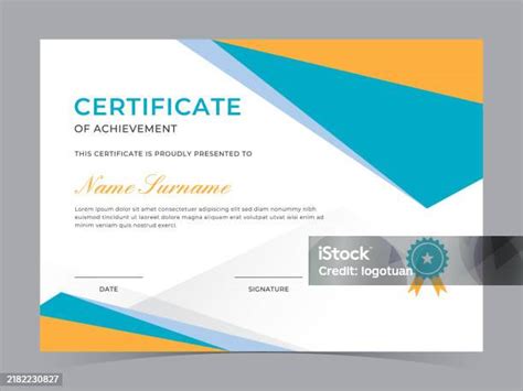 현대 인증서 템플릿 벡터 디자인 디자인 성취 증명서 또는 졸업장 디자인 0명에 대한 스톡 벡터 아트 및 기타 이미지 0명 감탄 공란 Istock