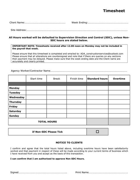 30 Free Editable Construction Timesheet Templates Pdf Doc
