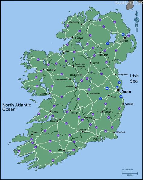 Printable Road Map Of Ireland Free Printable Download