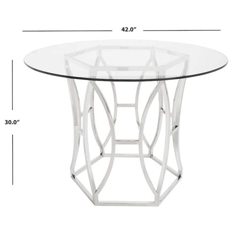 Safavieh Couture Bethwyn 42 Inch Round Glass Top Dining Table 42w X