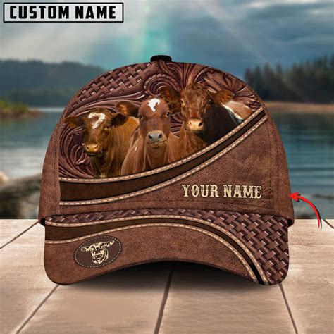 Uni Shorthorn Personalized Name Brown Carving Leather Pattern 3d Class