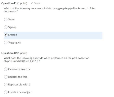 Solved Question 41 1 Point Saved Which Of The Following