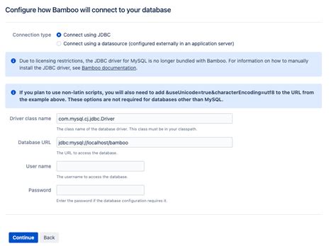 connect bamboo to a mysql database bamboo data center 9 6 atlassian