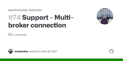Support Multi Broker Connection · Issue 74 · Apachepulsar Dotpulsar · Github