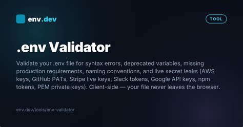 Env Validator Online — Free Envdev