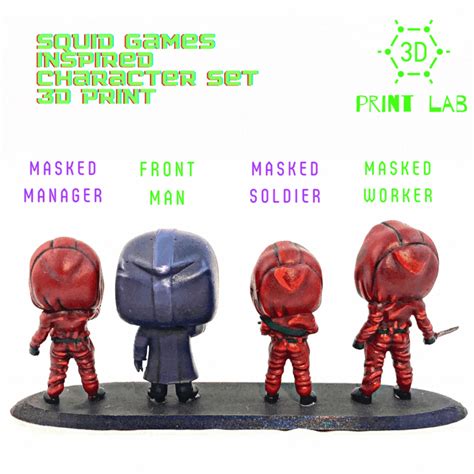 Squid Games Inspired Character Set 3d Print Shopatluxe Online