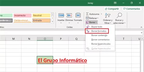 Cómo Borrar Formato De Celdas En Excel