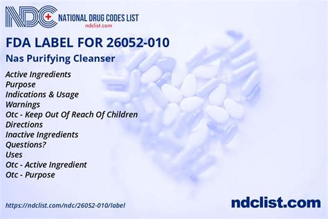 Fda Label For Nas Purifying Cleanser Indications Usage And Precautions
