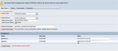 Cuic Error The Field S Creation Failed Cisco Community