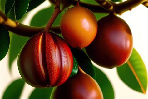 Premium Ai Image Cocoa Tree With Ripe Fruits Closeup