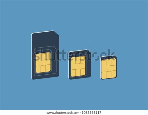 Different Sim Card Types Isometric Illustration Stock Vector Royalty Free