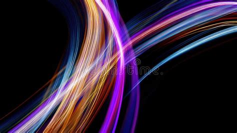 Abstract Neon Light Streaks Curved In Dynamic Motion Stock Illustration Illustration Of Rays