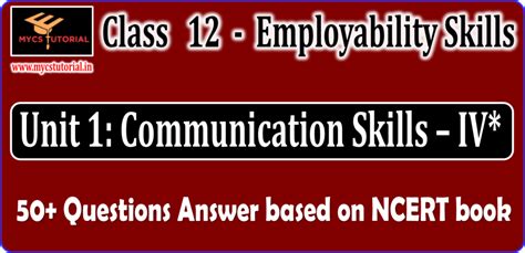 Class 12 Employability Skills Important Question Answer MyCSTutorial The Path To Success In Exam