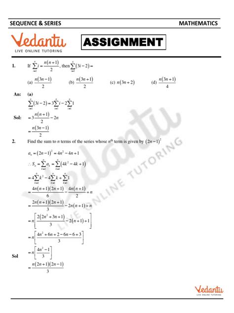 Sequenceandseries 6 Sol Download Free Pdf Mathematics