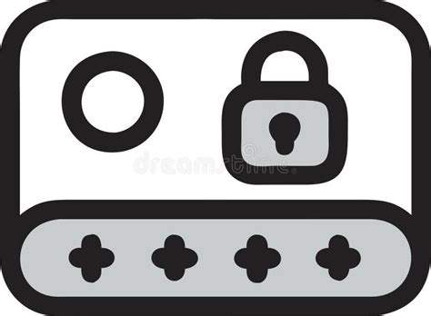 Secure Login Icon Modern Cybersecurity And Password Protection Design Stock Illustration