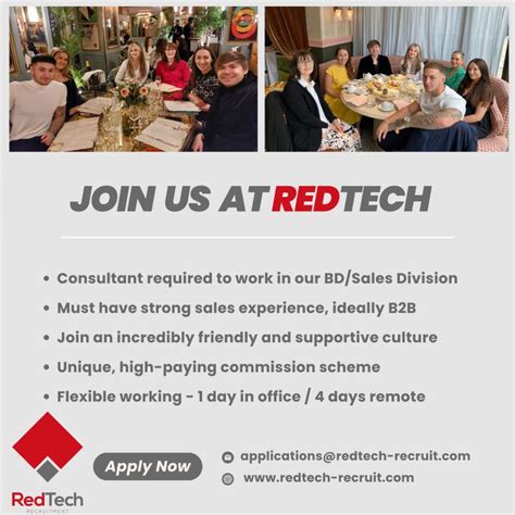 Redtech Recruitment On Linkedin Wearehiring Hiringnow Salesjobs Salescareers