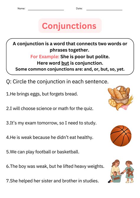 Conjunction Worksheets For Grade 2