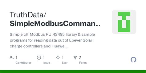 Github Truthdatasimplemodbuscommander Simple C Modbus Ru Rs485 Library And Sample Programs