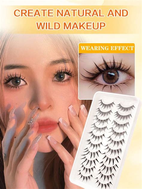 10 Pairs Eye Lashes Faux Mink Eyelashes Fake Lashes Natural Look Wispy