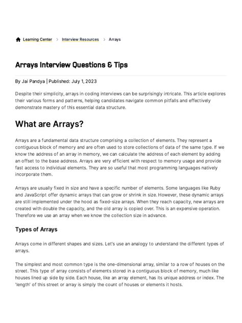 Arrays Introduction Pdf