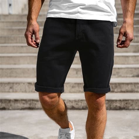 Godokuleh Mens Casual Slim Fit Jean Shorts Stretch Skinny Denim Jorts