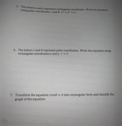 solved 5 the letters x and y represent rectangular