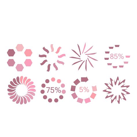 Premium Vector Set Of Loading Icons Load Load Bar Icons Download Progress Collection Loading