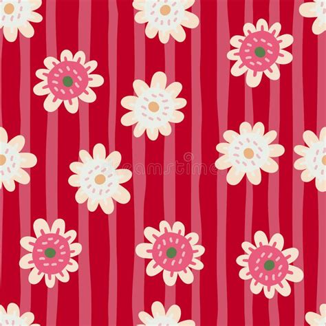 Elegant And Colorful Abstract Flower Design In A Seamless Pattern Stock Vector Illustration Of