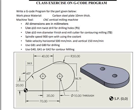 solved class exercise on g code program write a g code