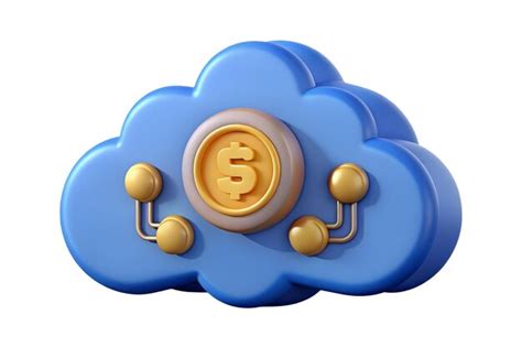 3d Ai Cloud With Coin Symbol Cost Efficient Cloud Computing Technology Concept Abstract Vector I