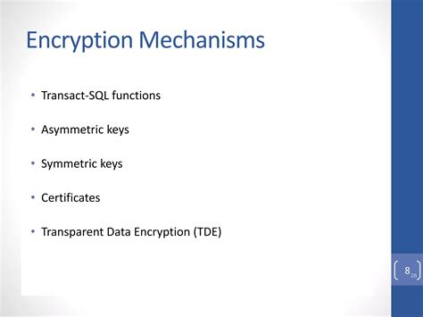 Column Level Encryption In Microsoft Sql Server Pptx