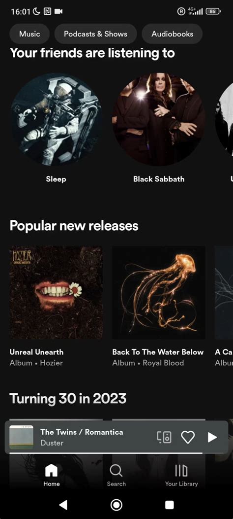 New Feature Hybrid Scrolling Cards Mixed With The Regular Home Screen Rtruespotify