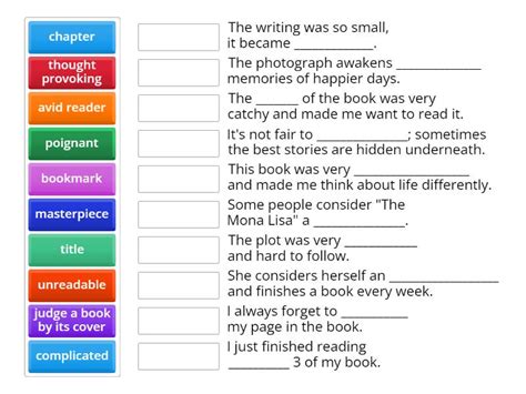 Books Task 2fill In The Gaps Match Up