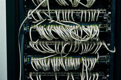 Server Room Empty Or Cables For Internet Connection Cloud Computing
