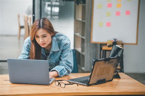 Female Programmer Working On Coding Software Development And Web Design Concept Technology