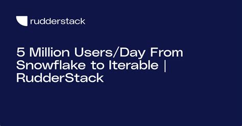 5 Million Usersday From Snowflake To Iterable Rudderstack
