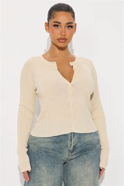 The Nia Cardigan Beige Fashion Nova