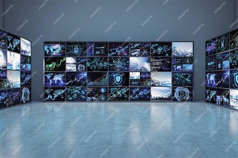 Premium Photo Multiple Screens Displaying Various Graphs And Data Visualizations In A Room