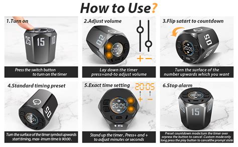 Multi Hexagon Pomodoro Timer Digital Cube With Various Time Presets Magnetic