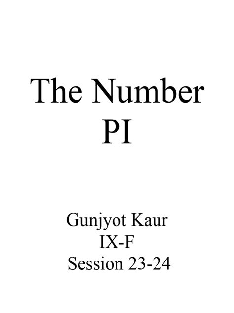 Pi Math Project Pdf Pi Circle